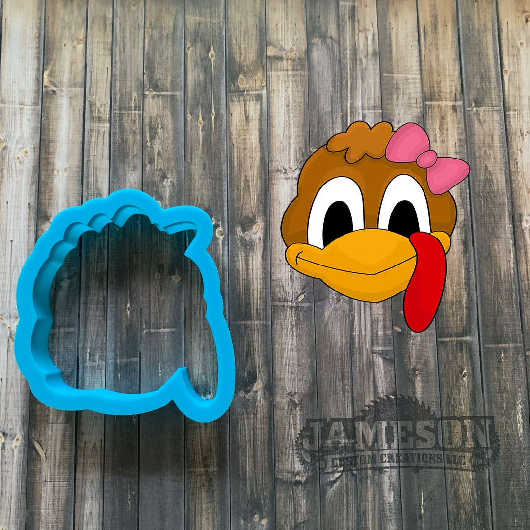 Girl Turkey Face Cookie Cutter - Cute Thanksgiving Cookie Cutter With ...