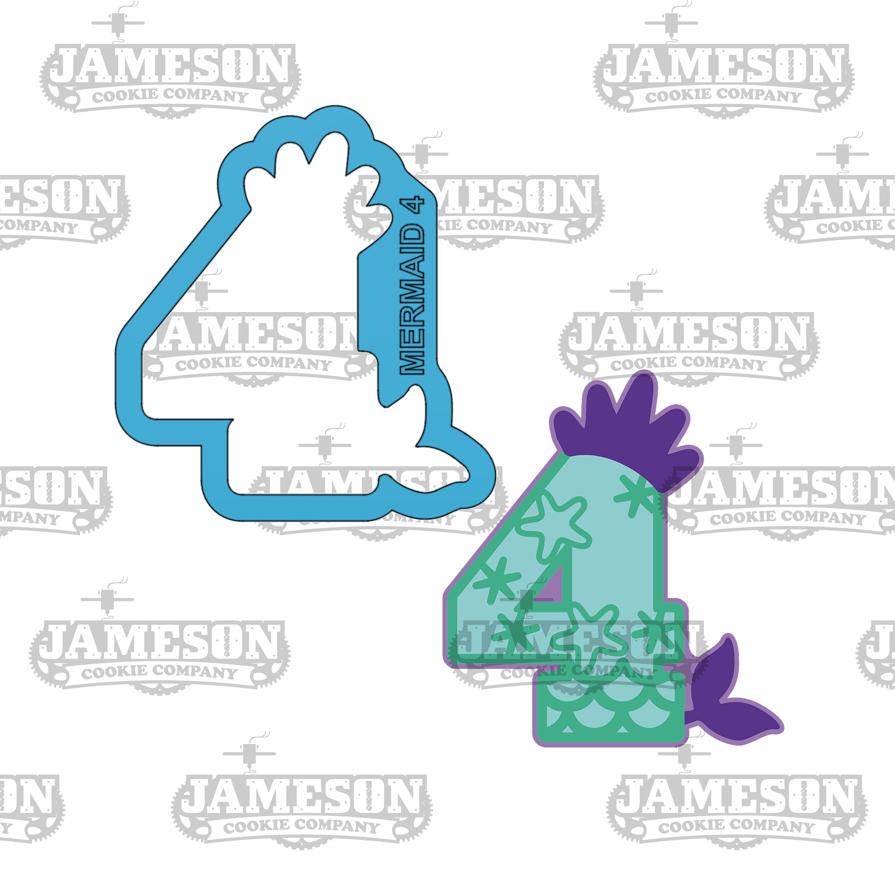 Mermaid Princess Number Cookie Cutters - Four, Five, Six Cutters ...