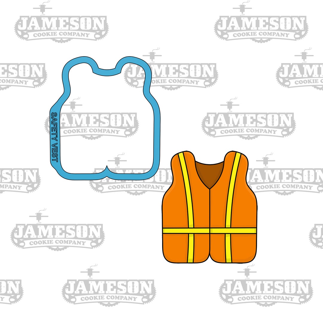 Safety Vest Cookie Cutter - Construction Theme Birthday Party - Safety ...