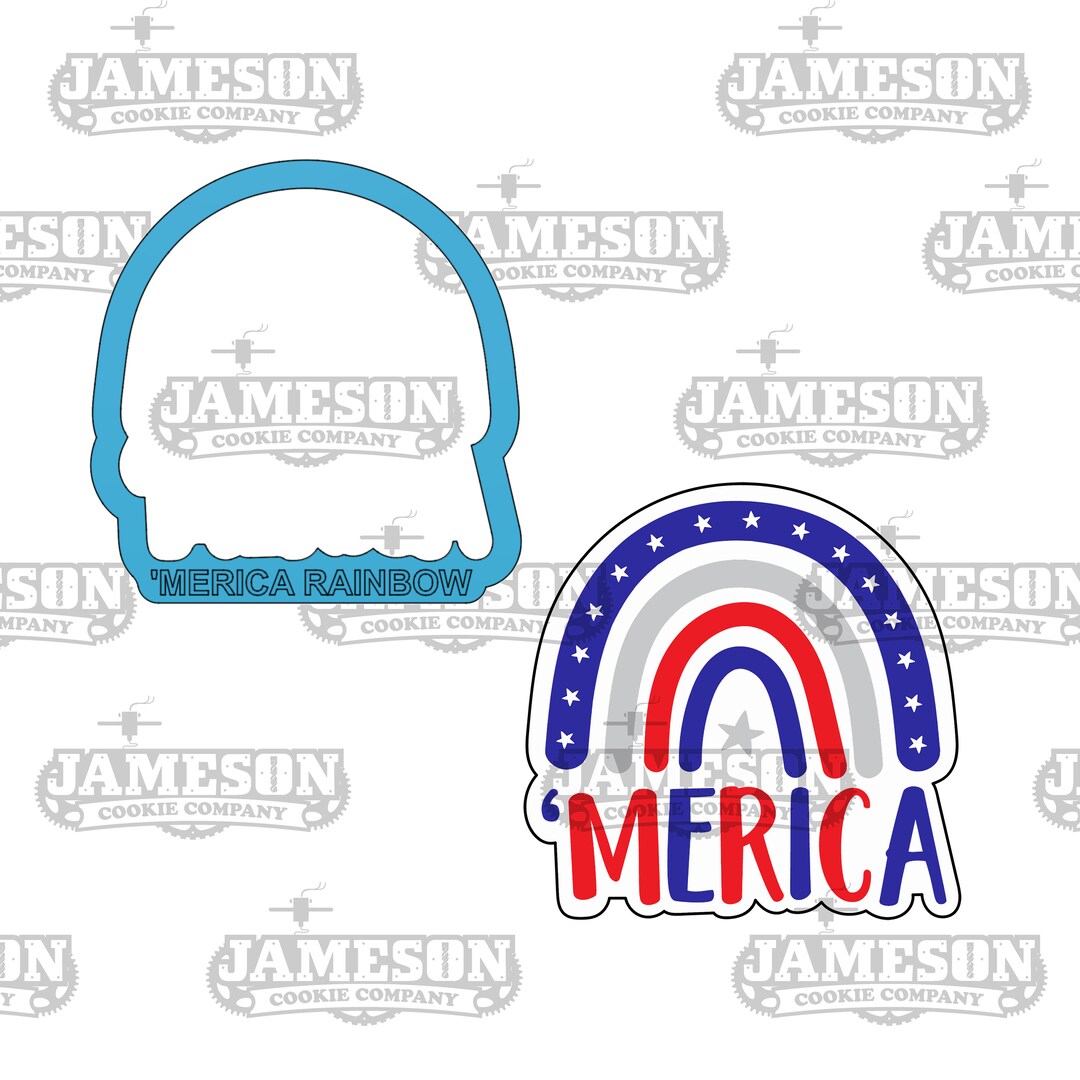 Merica Boho Rainbow Cookie Cutter - 4th of July America Rainbow Stars - Etsy