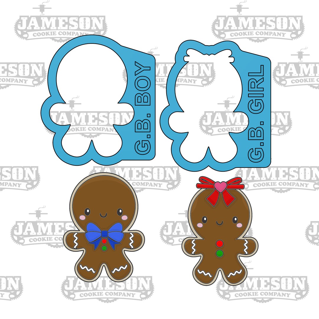 Gingerbread Boy and Girl Cookie Cutter Set - Etsy