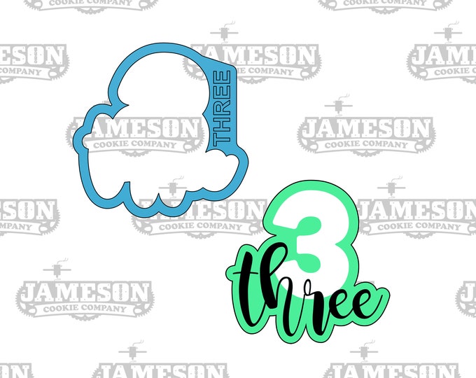 Number Three Cookie Cutter - Birthday Number - Plaque - Number 3 ...