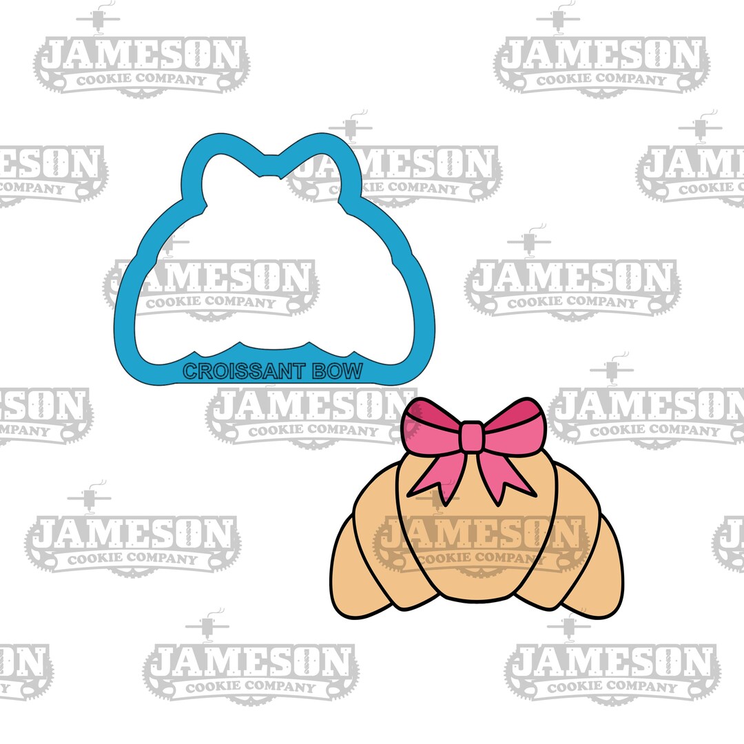 Croissant With Bow Cookie Cutter - Food, Tea Party Theme - Etsy