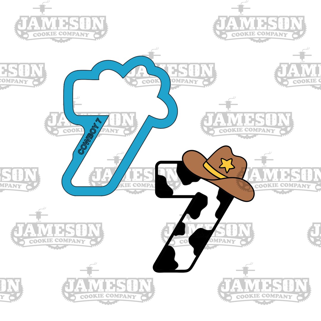 Cowboy Hat Number 7 Cookie Cutter - Birthday Party #7 Seven Cookie ...