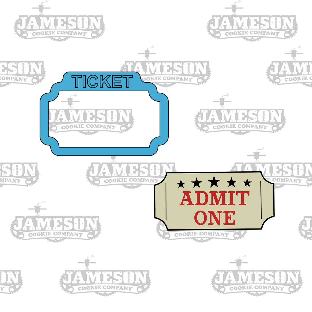 Movie Theater Ticket Cookie Cutter - Admit One - Cinema Ticket - Etsy