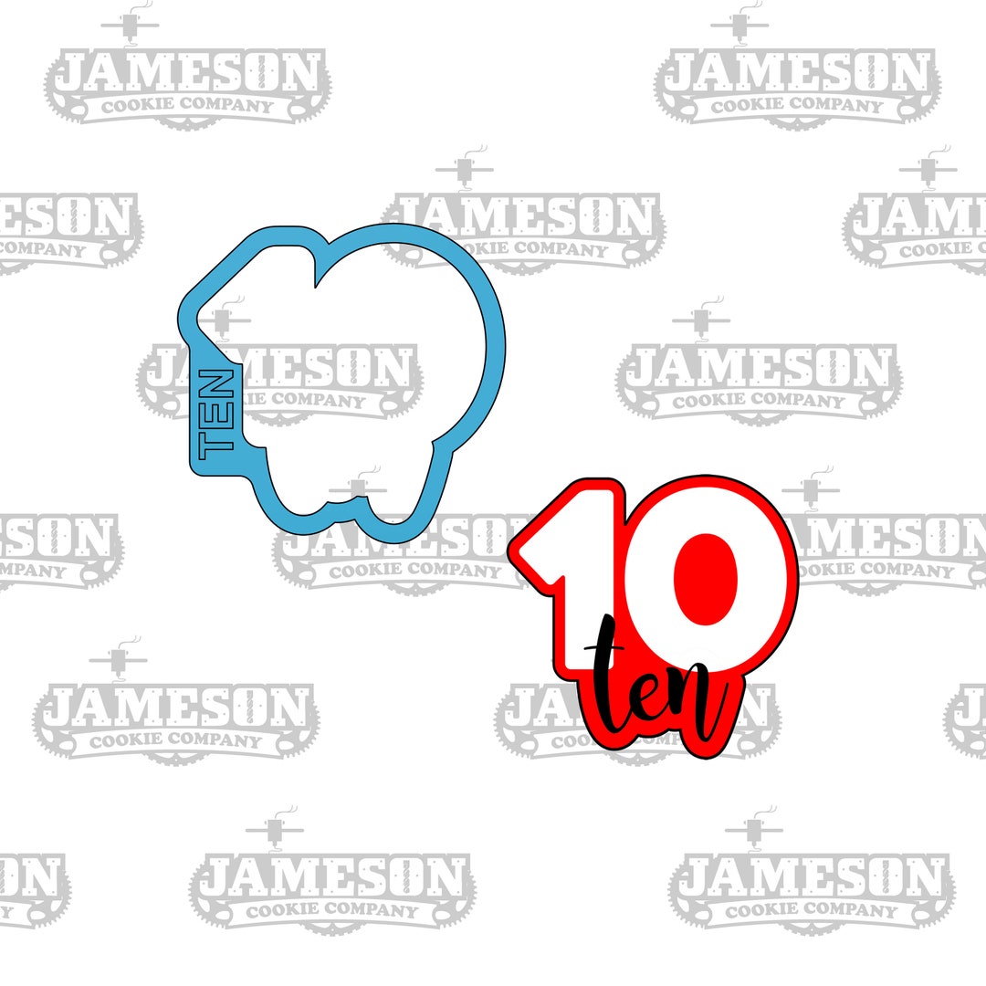 Number Ten Cookie Cutter - Birthday Number - Plaque - Number 10 ...