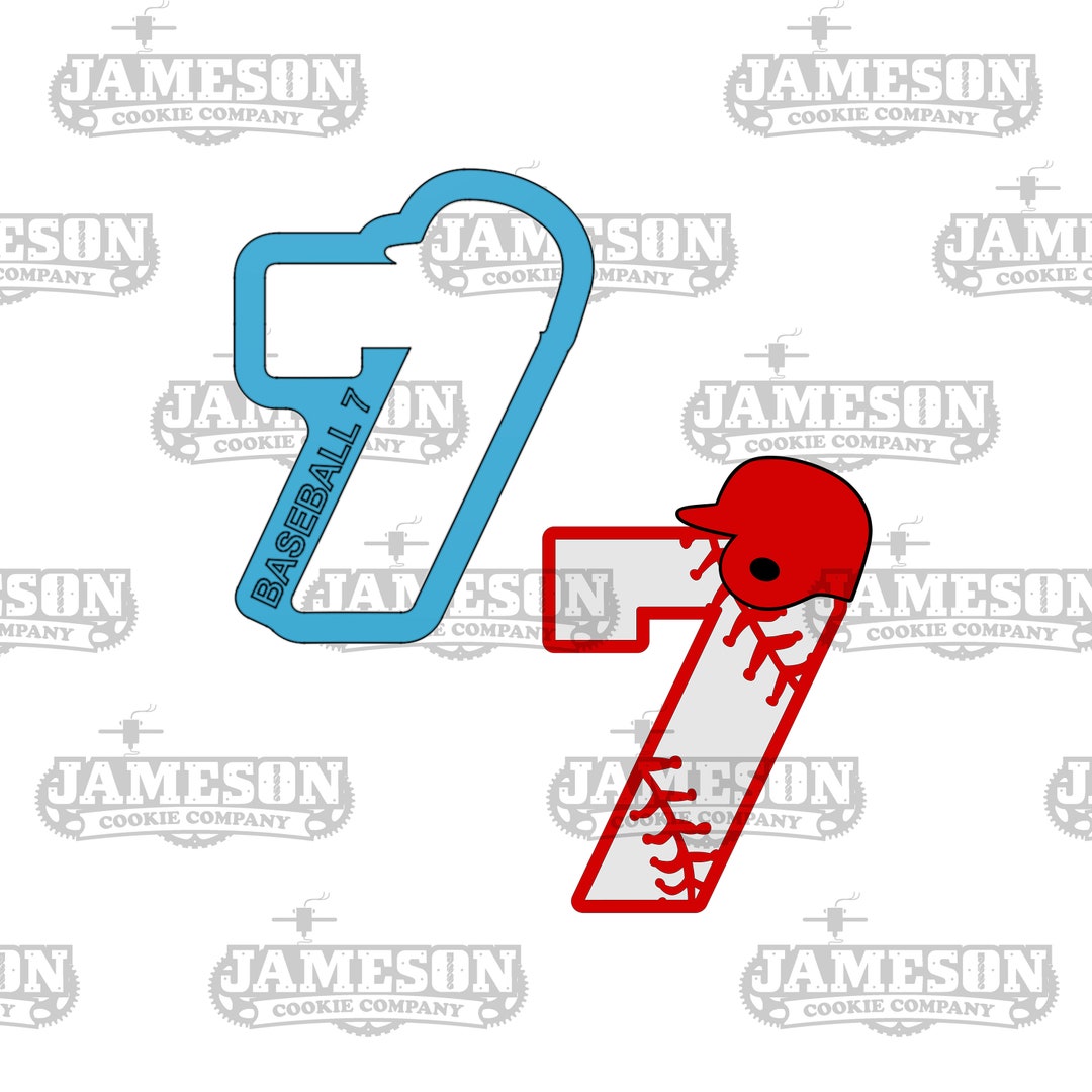 Baseball Number 7 (seven) Cookie Cutter - Birthday Sports Number Cookie ...