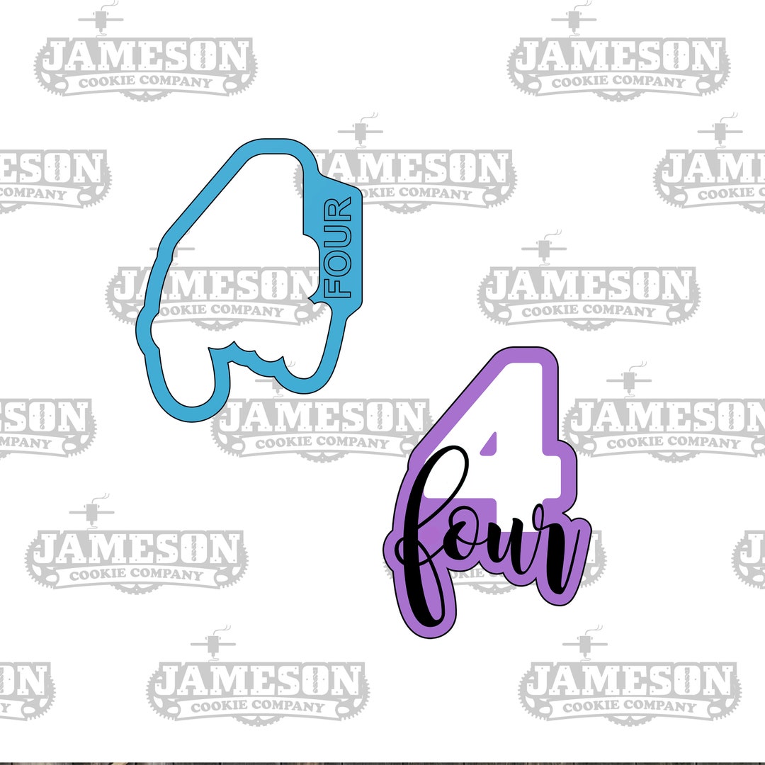 Number Four Cookie Cutter - Birthday Number - Plaque - Number 4 ...