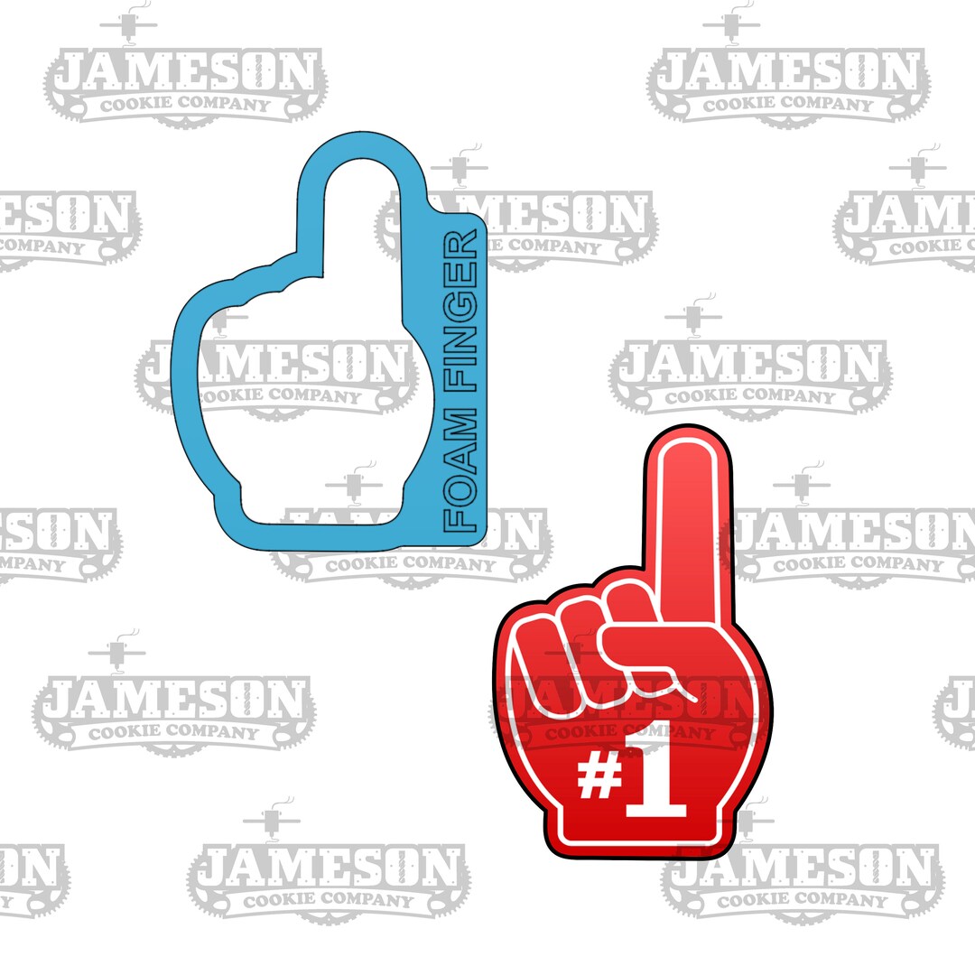 Foam Finger Cookie Cutter - Number 1 Fan, Cheer, Football, Sports Fan ...