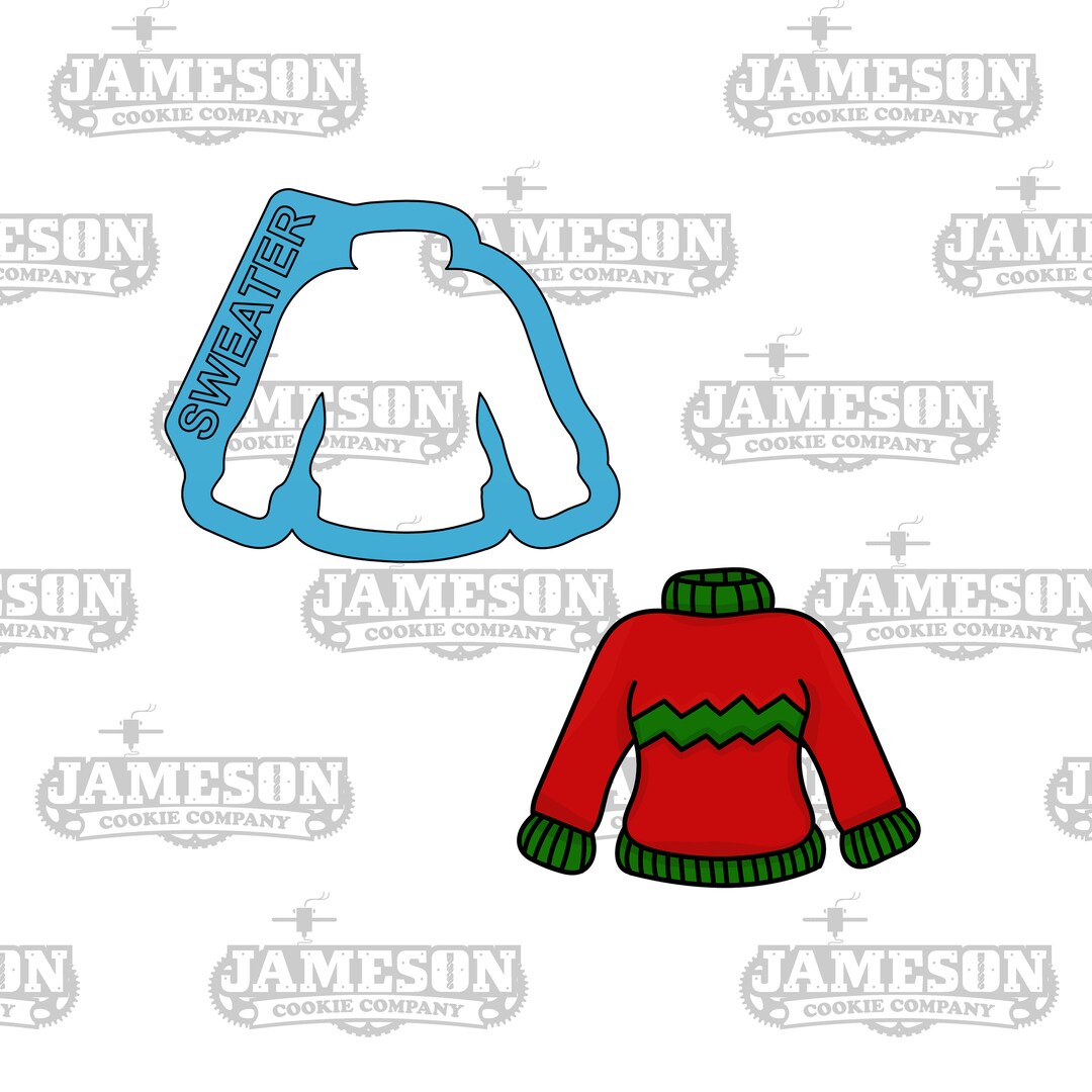 Christmas Ugly Sweater Cookie Cutter - Cardigan - Holiday Sweater - Etsy