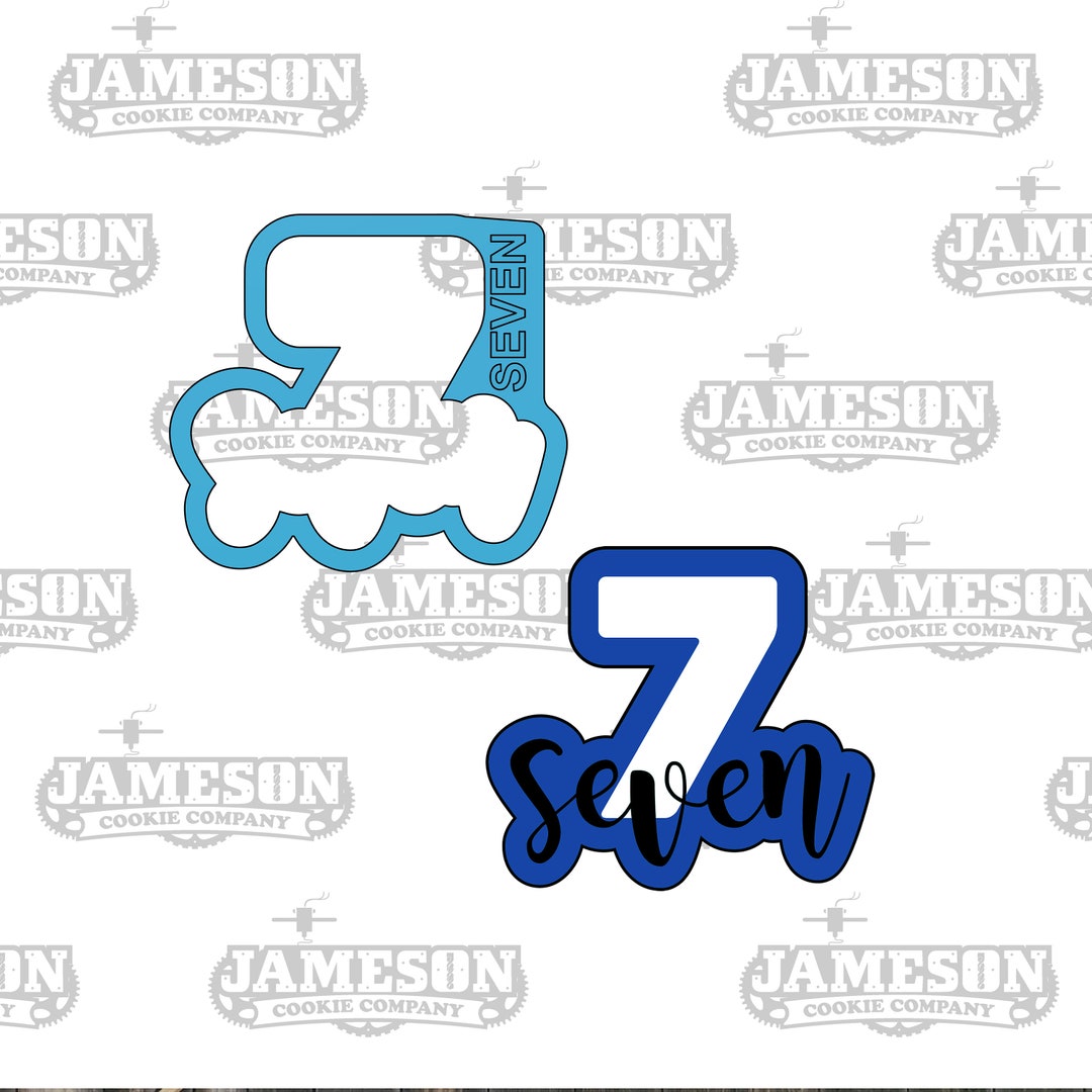 Number Seven Cookie Cutter - Birthday Number - Plaque - Number 7 ...