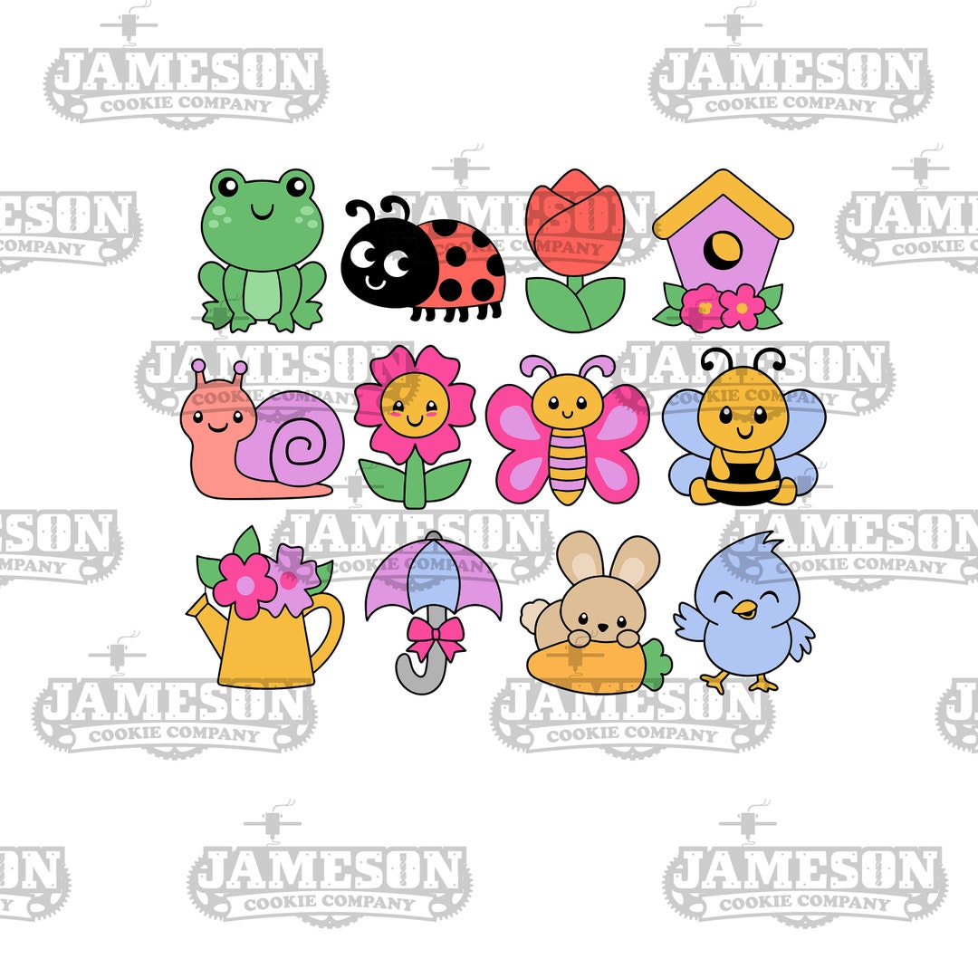 Mini Spring Cookie Cutter Set - 12 Piece Set - Frog, Ladybug, Flowers ...