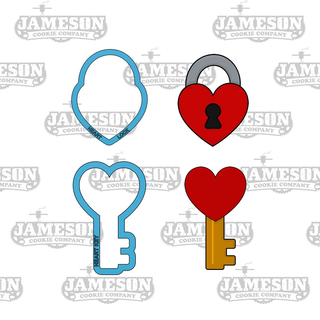 Heart Lock and Key Cookie Cutter Set - Valentine's Day - Key to My ...