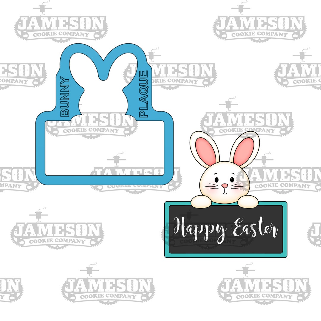 Bunny Holding Sign Plaque Cookie Cutter - Easter Bunny Name Plaque - Etsy