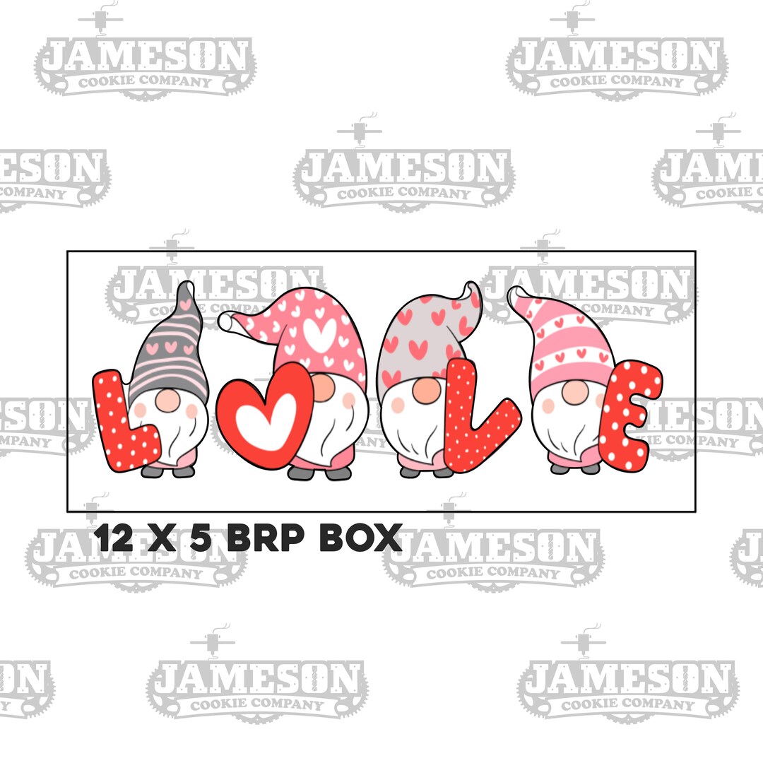 Valentine Love Gnomes - 4 Piece Cookie Cutter Set for 12x5 BRP Box - Etsy