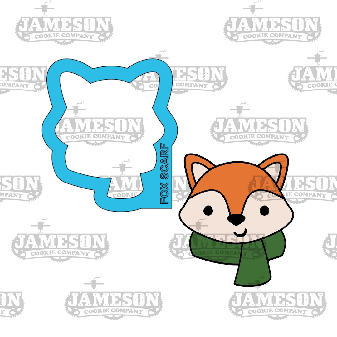 Fox With Scarf Cookie Cutter - Fall, Thanksgiving, Autumn Theme - Etsy