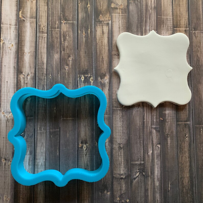 Fancy Square Plaque 1 Cookie Cutter Framed Shape Cookie | Etsy