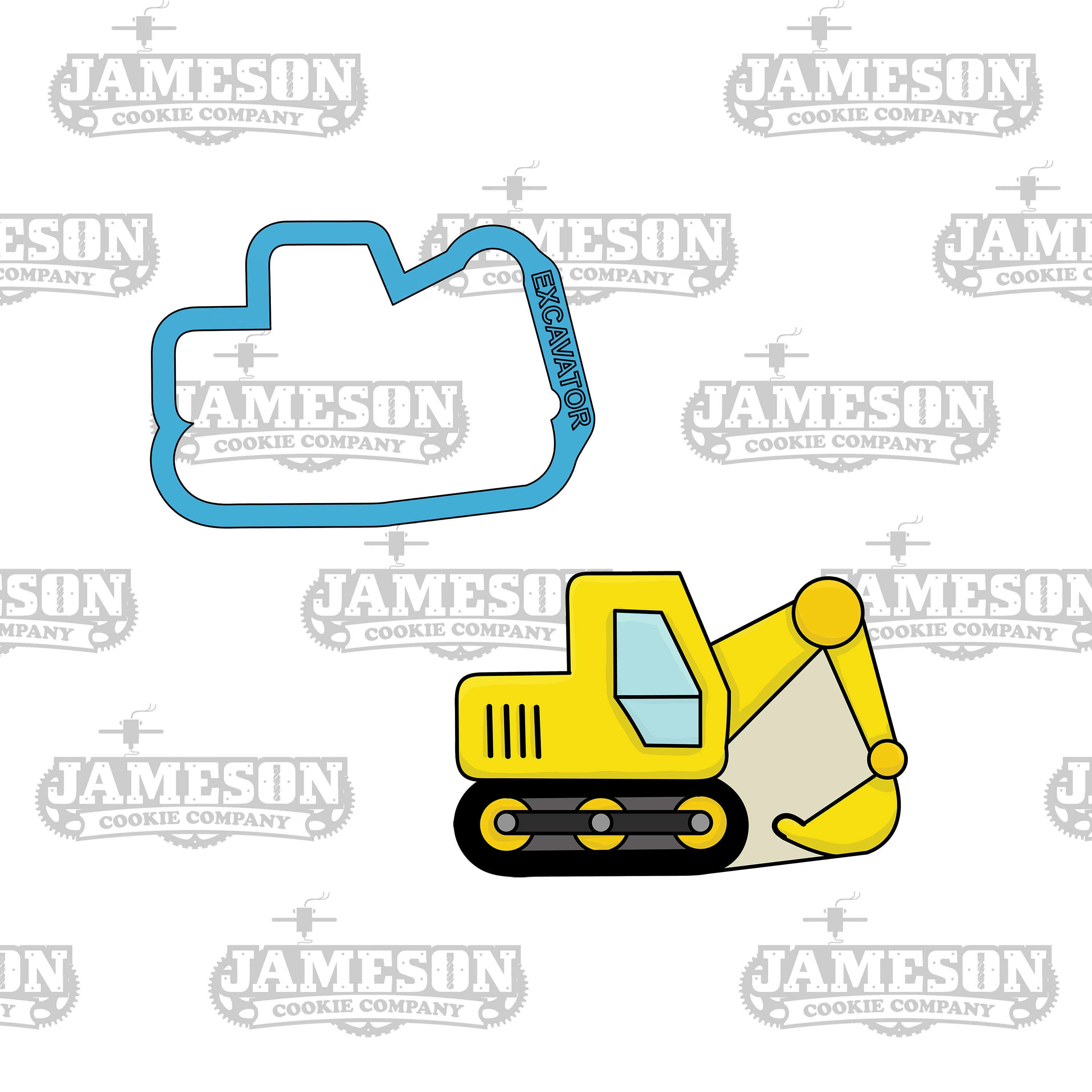Excavator Cookie Cutter - Construction Theme Birthday Party - Steam ...