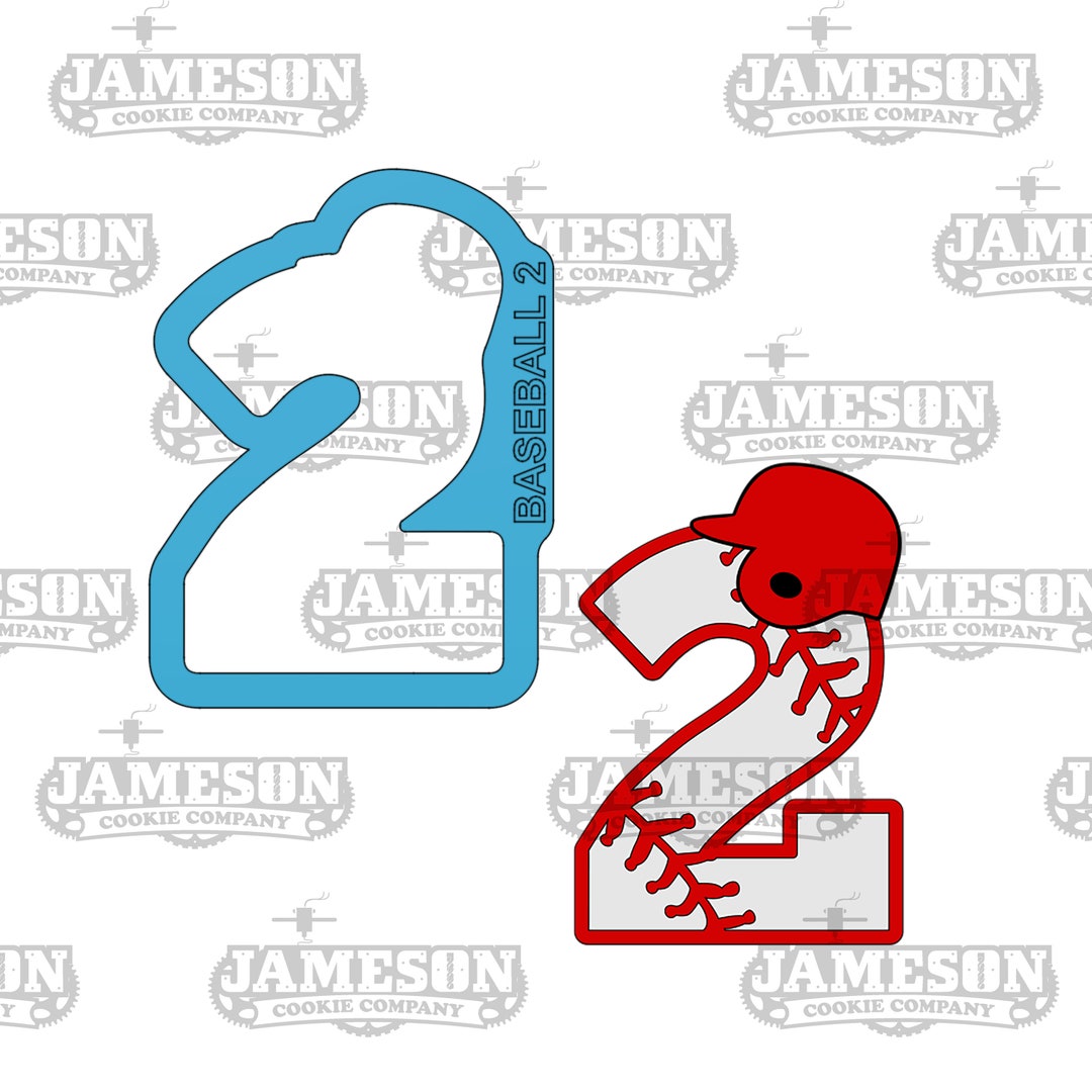 Baseball Number 2 (two) Cookie Cutter - Birthday Sports Number Cookie ...