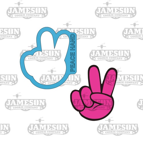 Peace Hand Sign Cookie Cutter Sign Language Two Fingers - Etsy