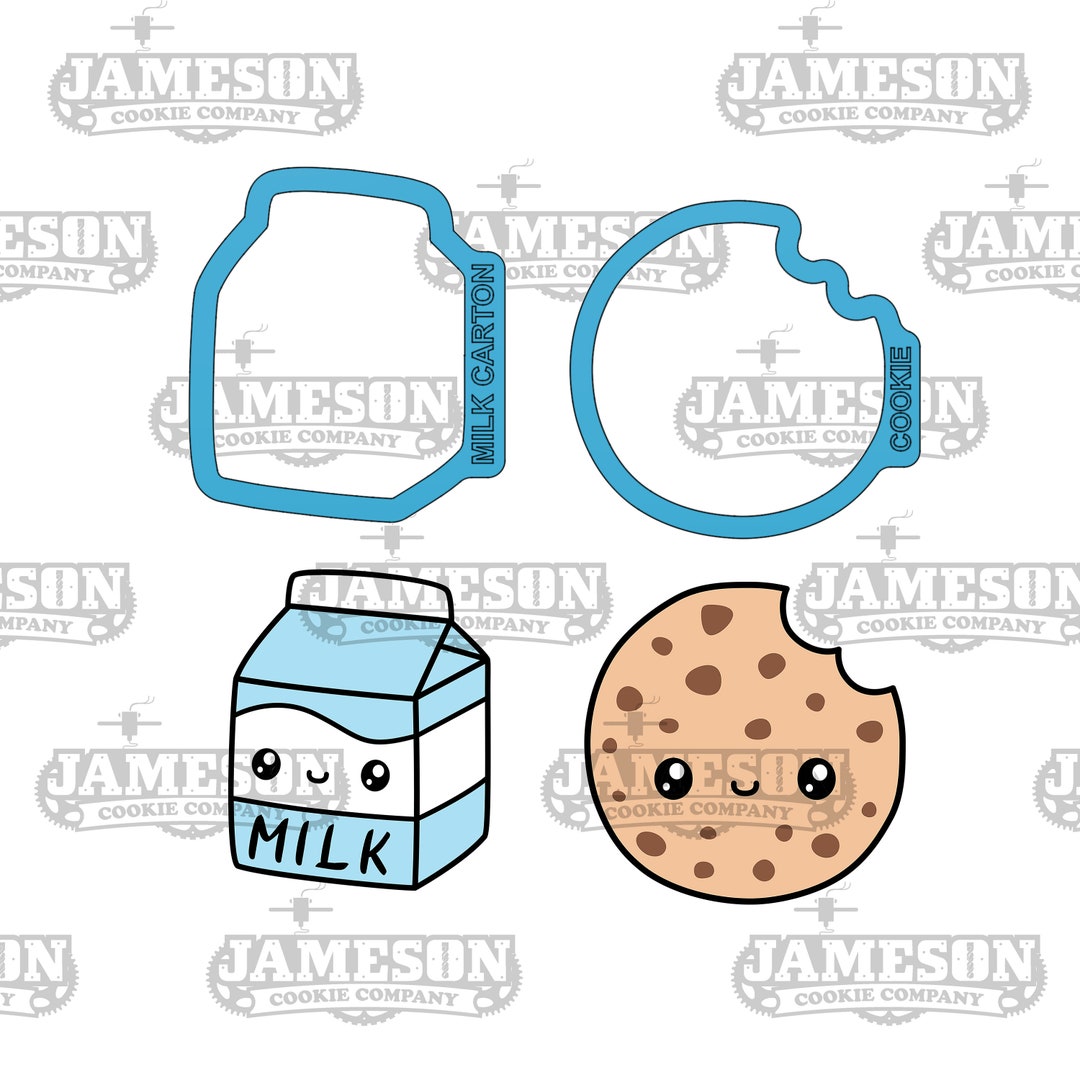 Milk and Cookie 2-piece Cookie Cutter Set - Perfect Pair Version, Go ...