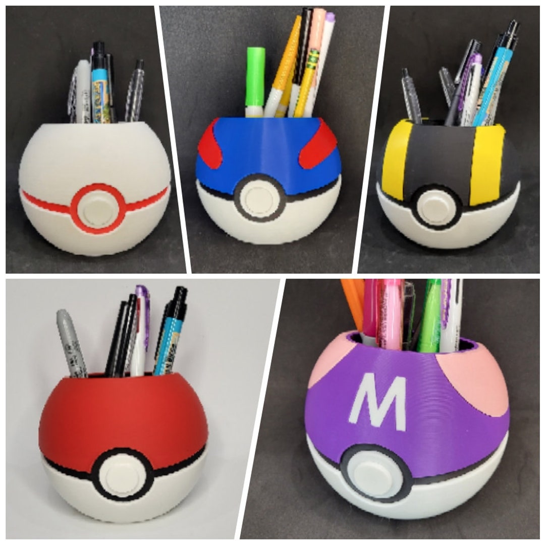 Pokeball Pen/pencil Holder Pokemon Inspired - Etsy