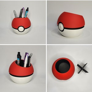 Pokeball Pen/pencil Holder Pokemon Inspired - Etsy