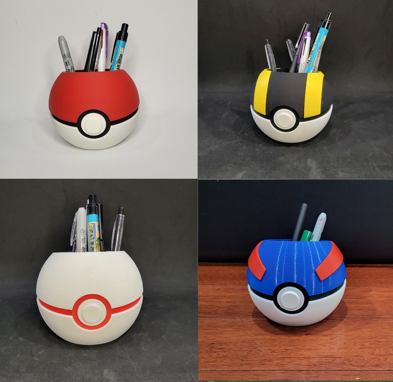 Pokeball Pen/pencil Holder Pokemon Inspired - Etsy