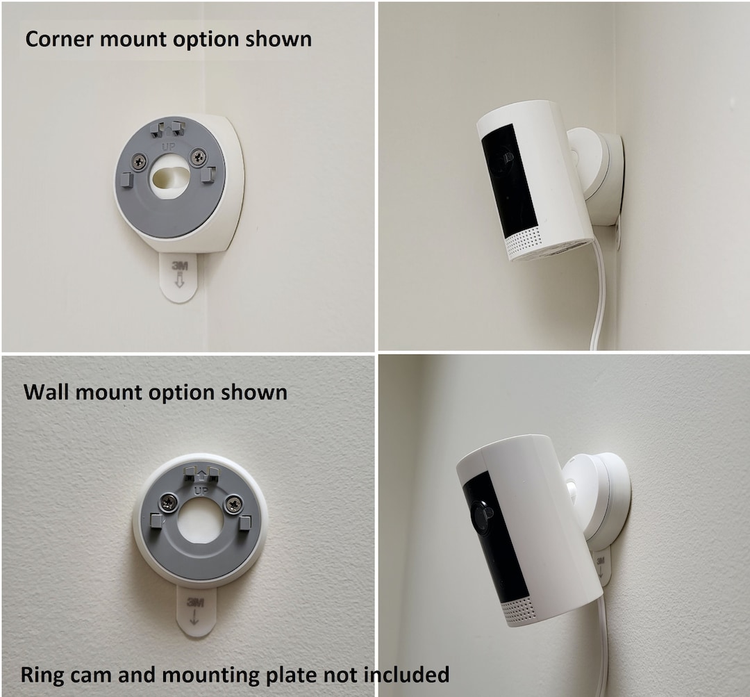 Wall Mount for Ring Indoor Compact Plug-in Cam (no Drill, No Damage to ...
