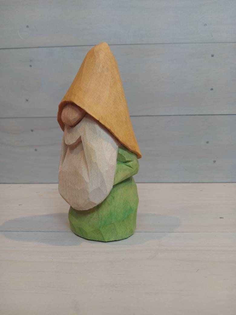 Hand Carved Wooden Gnome. - Etsy
