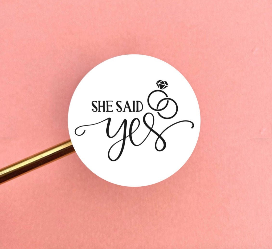 She Said Yes Stickers, Wedding Stickers, Bridal Stickers, Bridal Shower ...