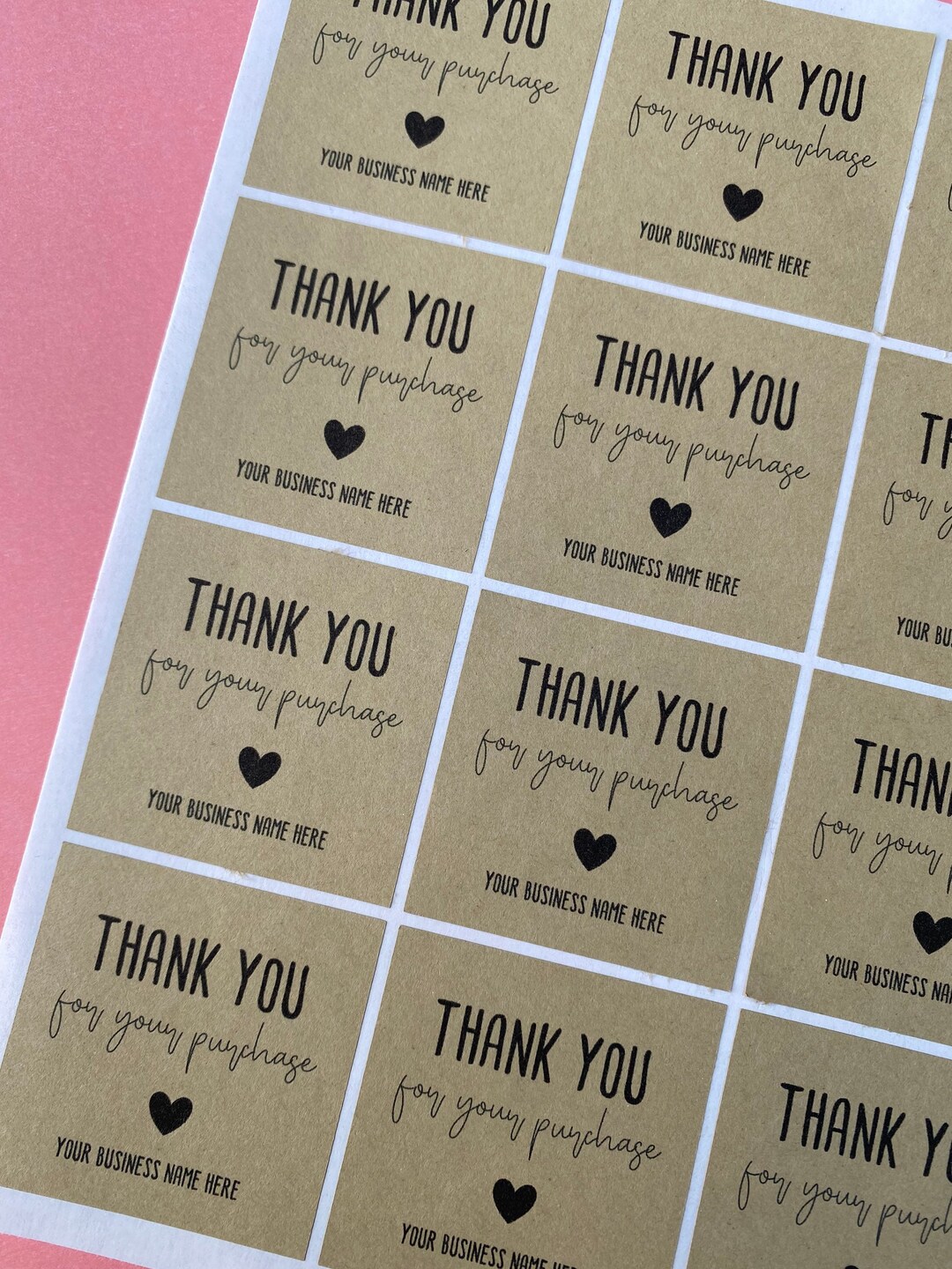Thank You Stickers, Business Stickers, Company Stickers, Square ...