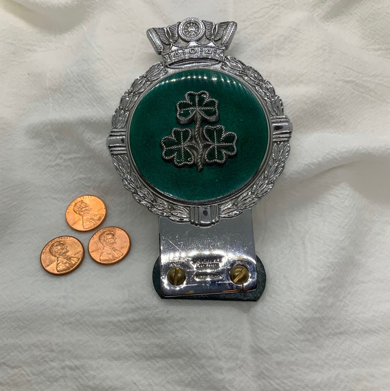 CAR BADGE - JR Gaunt Enamel Shamrock Car Badge - Etsy