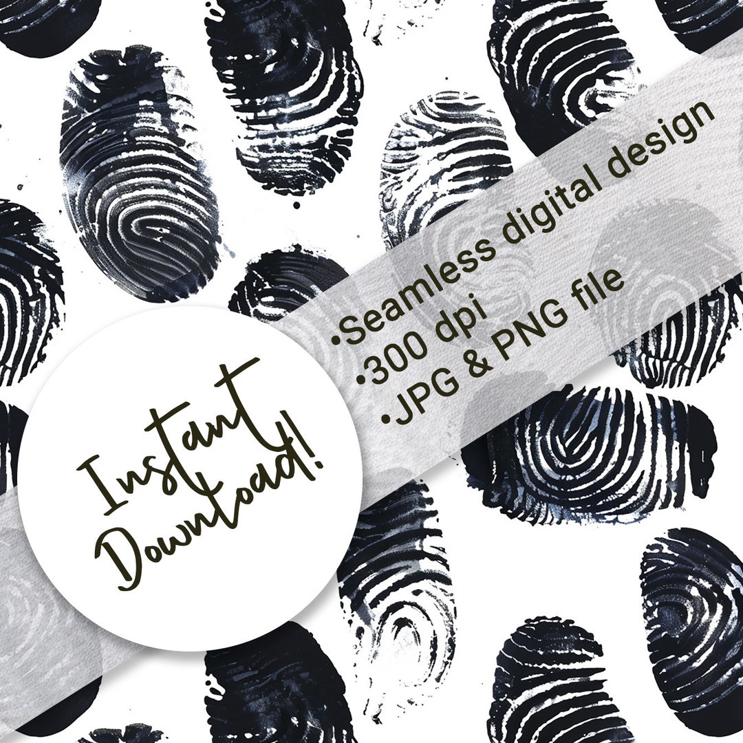 Seamless Digital Pattern | True Crime Seamless Pattern | Fingerprint ...