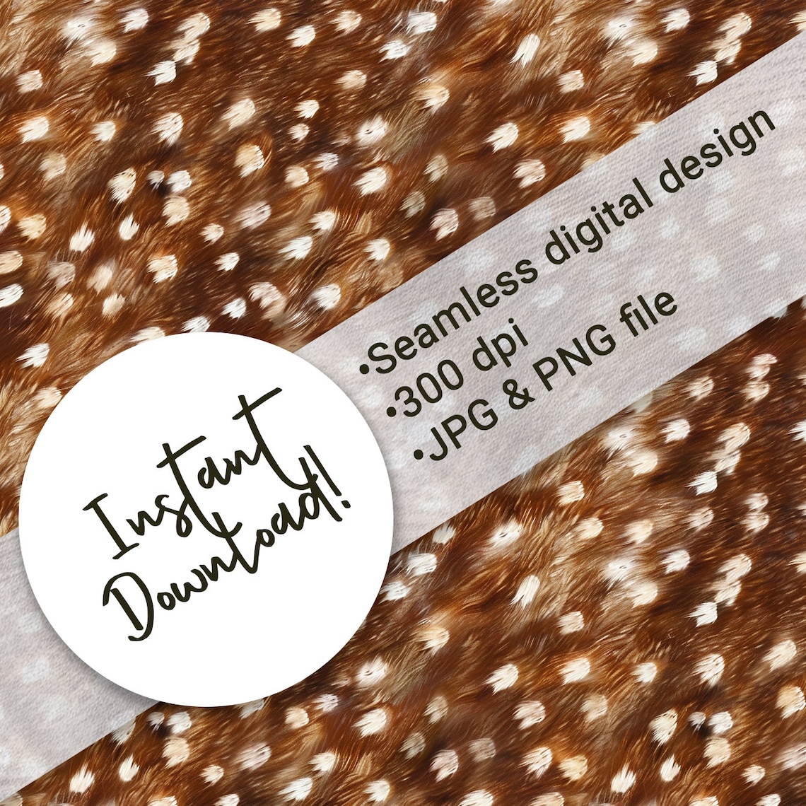 Deer Fawn Seamless Pattern | Tumbler Wrap Sublimation PNG | Fawn Fur ...