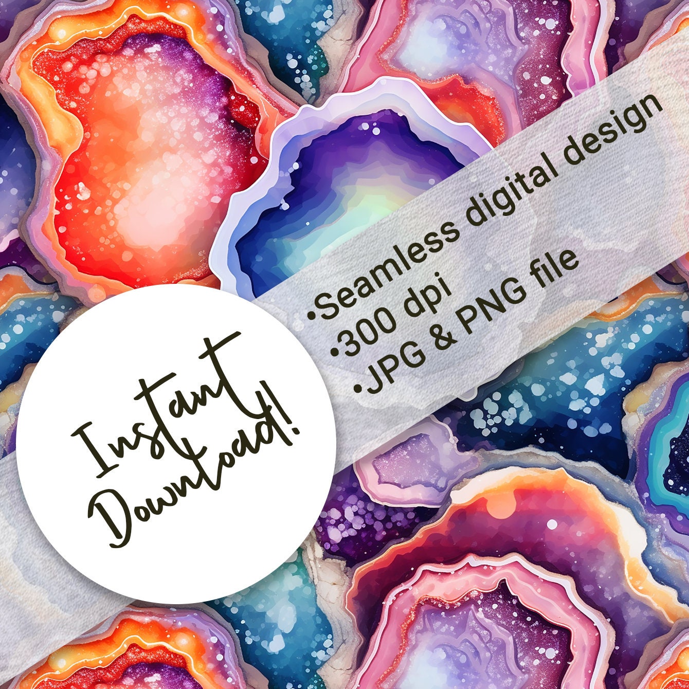 Seamless Digital Pattern Rainbow Geode Seamless Agate - Etsy