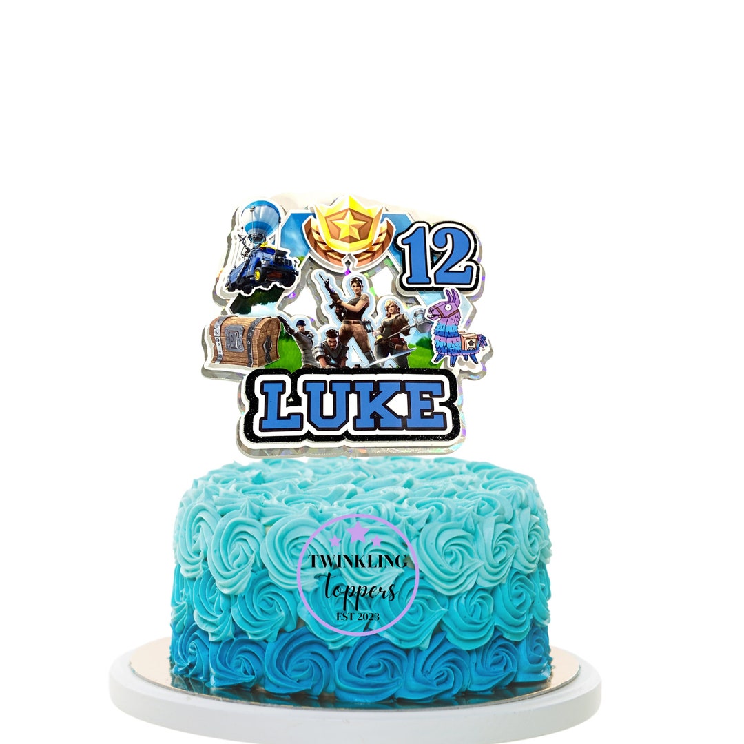 Fortnight Inspired Cake Topper / Personalised / Name / Age / 3d ...