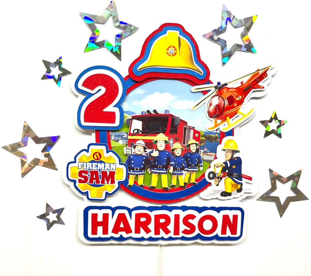Fireman Sam 3d Personalised Birthday Cake Topper With Your Name and Age ...