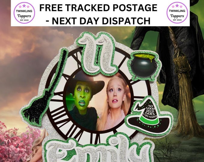 Wicked Birthday Cake Topper - 3d Personalised Glinda & Elphaba Cake ...