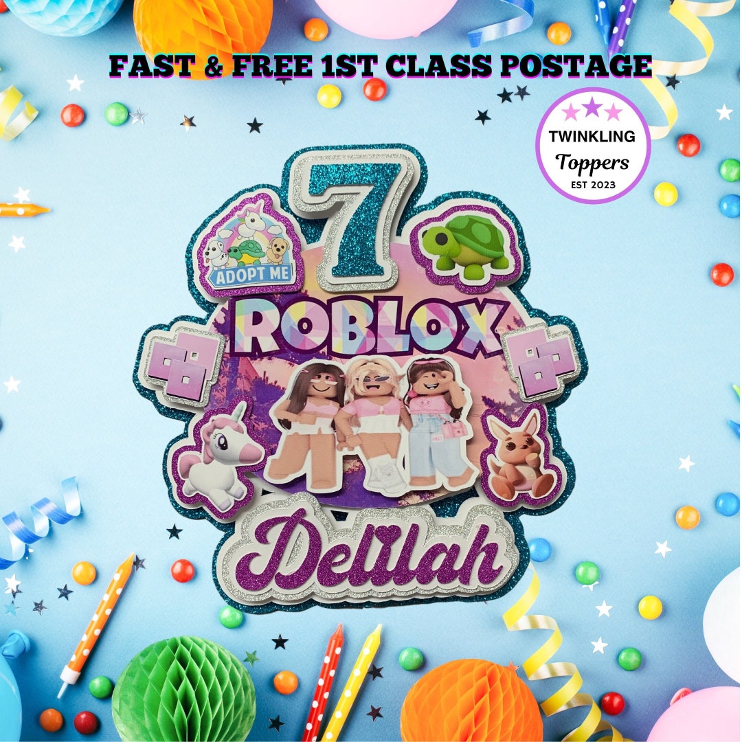 Roblox Adopt Me 3d Personalised Birthday Cake Topper With Your Name and ...