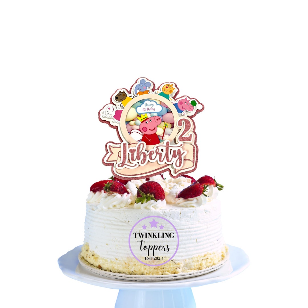 Peppa Pig Personalised Cake Topper / Pink / Name / Age / 3D / Birthday ...
