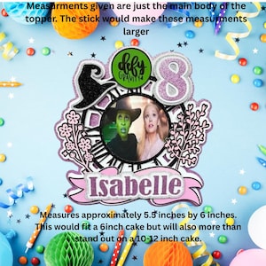 Wicked 3d Personalised Birthday Cake Topper - Name & Age - Pink Glitter ...