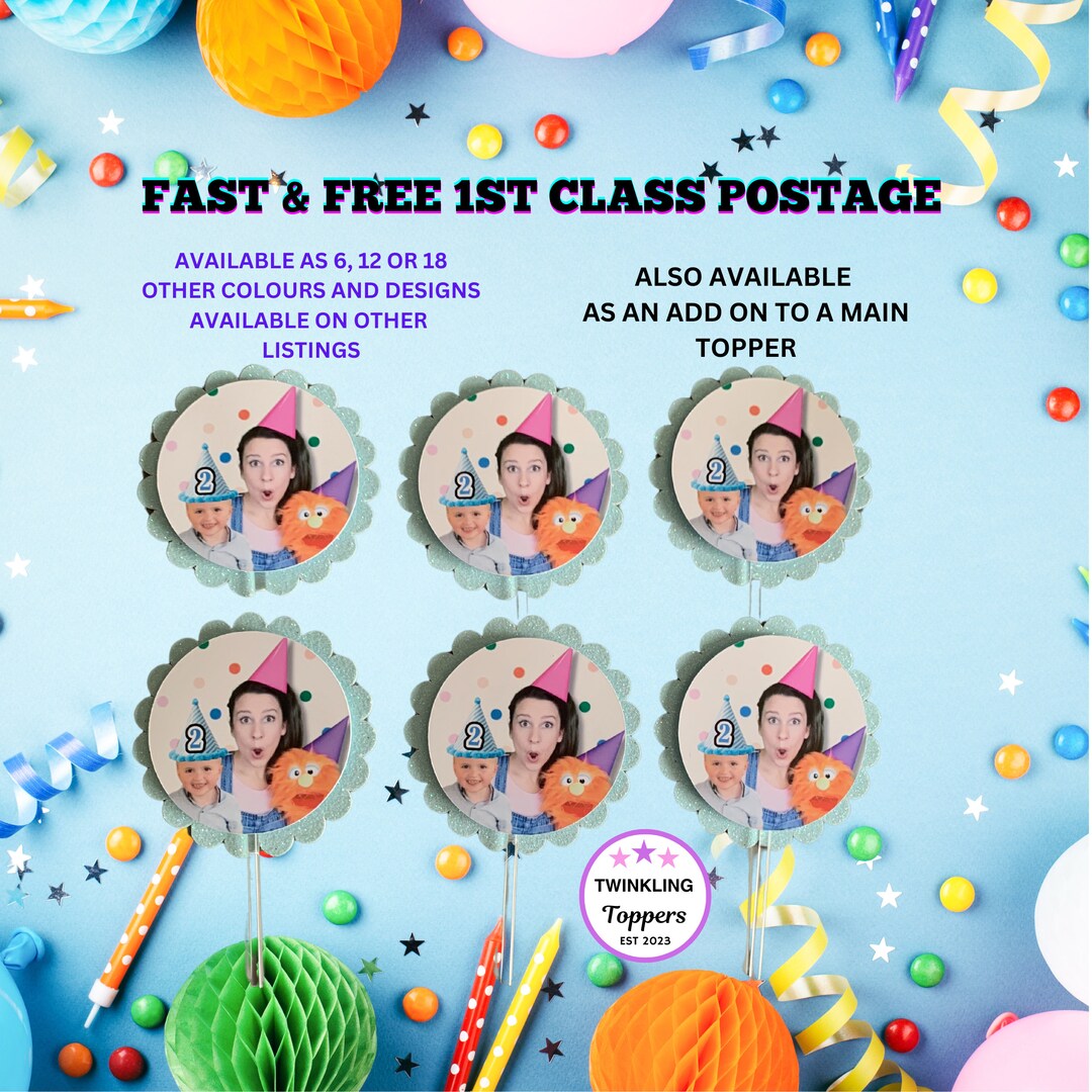 Ms Rachel Photo Cupcake Toppers 6 / 12 / 18 Birthday Cake Topper ...