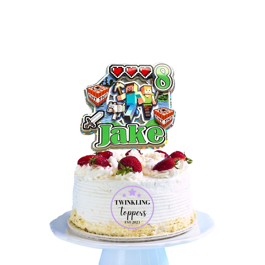 Minecraft 3d Personalised Birthday Cake Topper With Your Name and Age ...