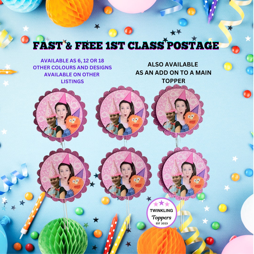 Ms Rachel Photo Cupcake Toppers 6 / 12 / 18 Birthday Cake Topper ...