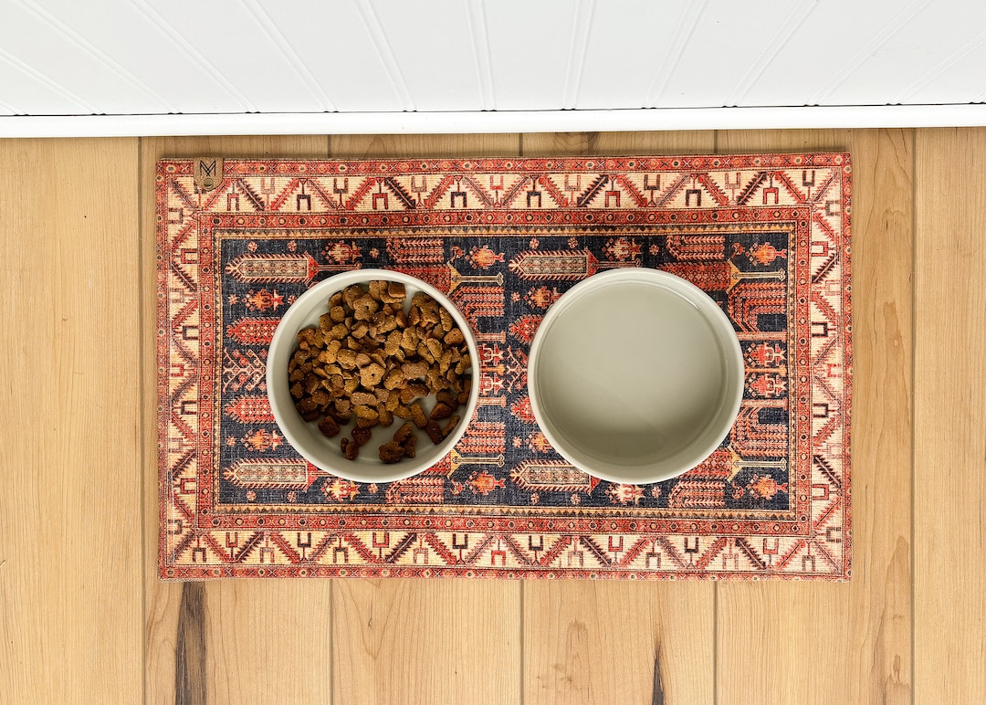 Dog Bowl Mat, Nonslip, Machine Washable - Cleo - Etsy
