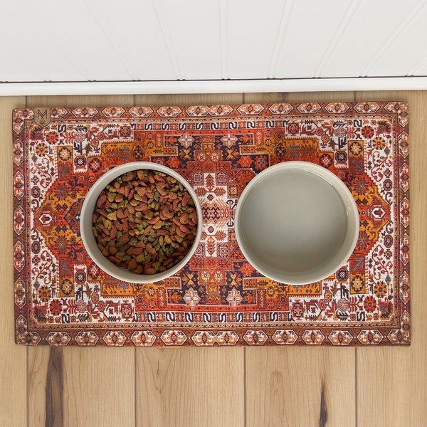 Dog Bowl Mat - Etsy