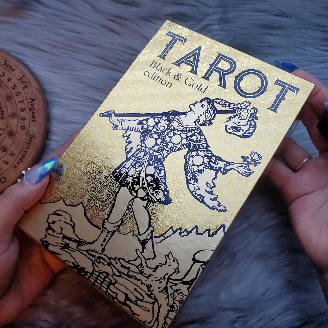 RWS Black & Gold Tarot by Arthur Edward Waite, 78 Card Tarot Deck With ...