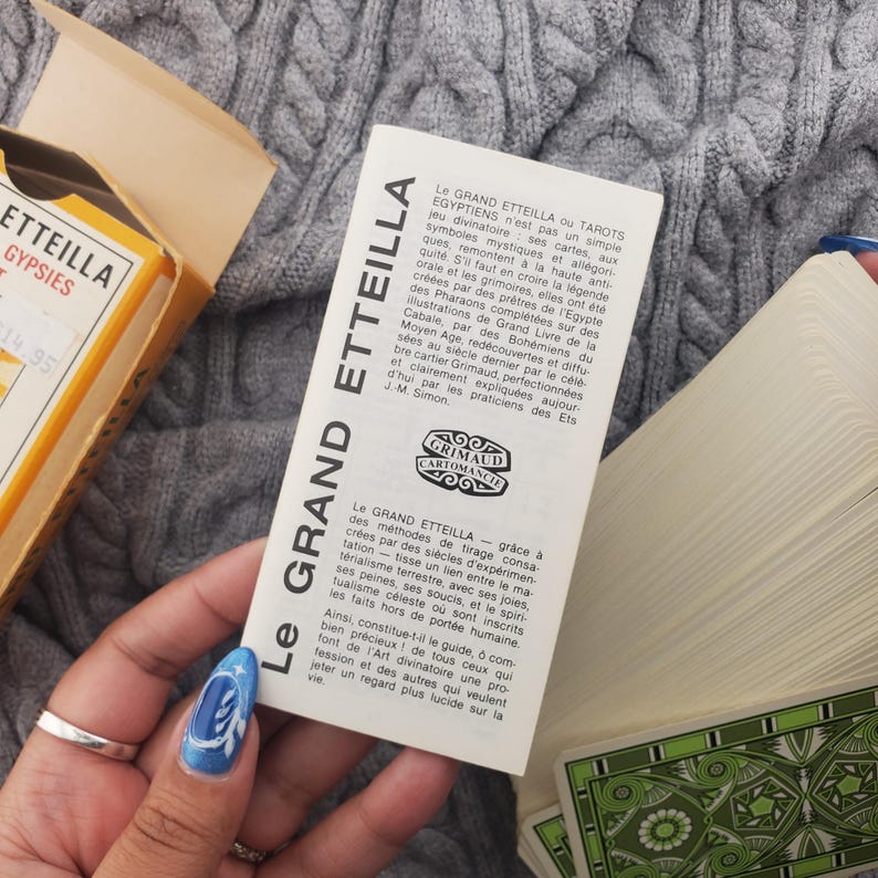 Grand Etteilla Egyptian Gypsies Tarot, 78 Card Tarot Deck With Little ...