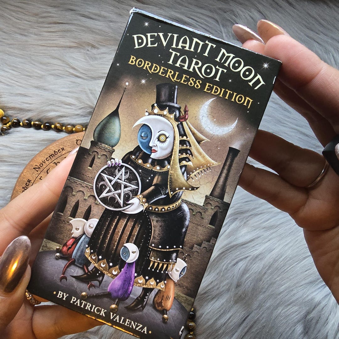 Deviant Moon Tarot Borderless Edition by Patrick Valenza, 78 Card Tarot Deck With Little White ...